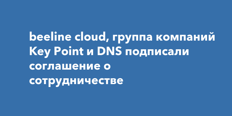 beeline cloud, группа компаний Key Point и DNS подписали соглашение о сотрудничестве